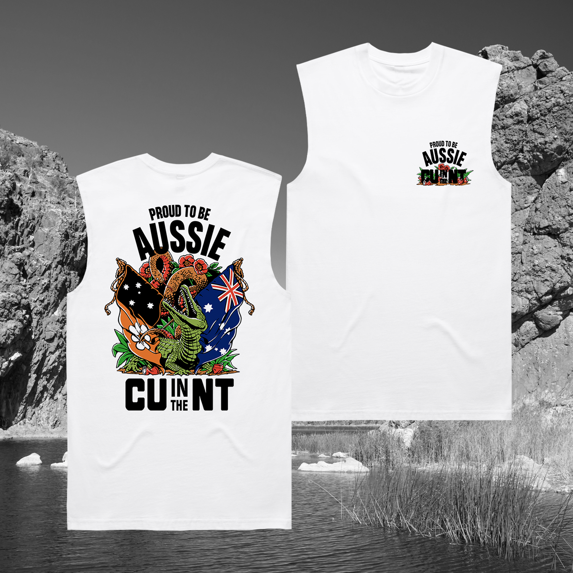 Aussie Pride Muscle Tee White – NT Unofficial